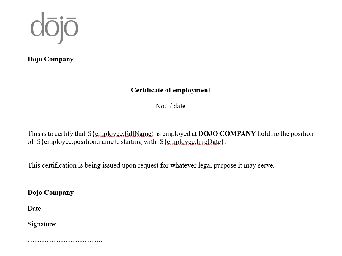 How to set-up document templates