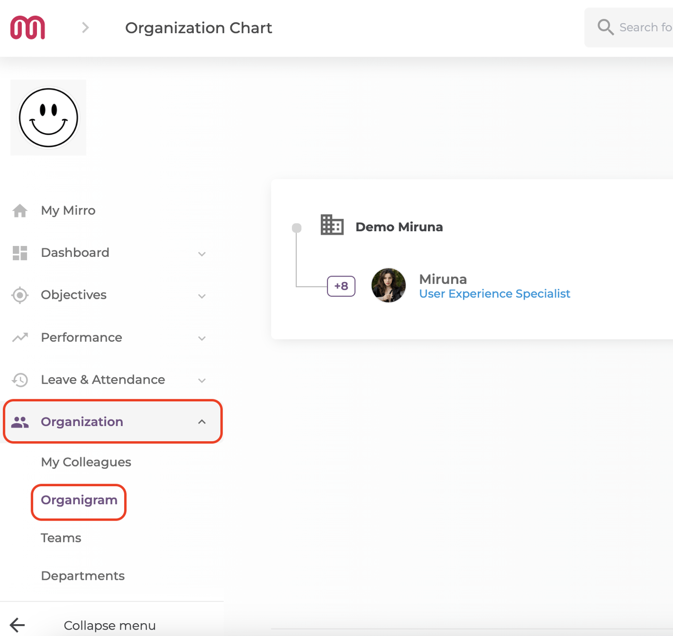 How to set up the Organisational Chart