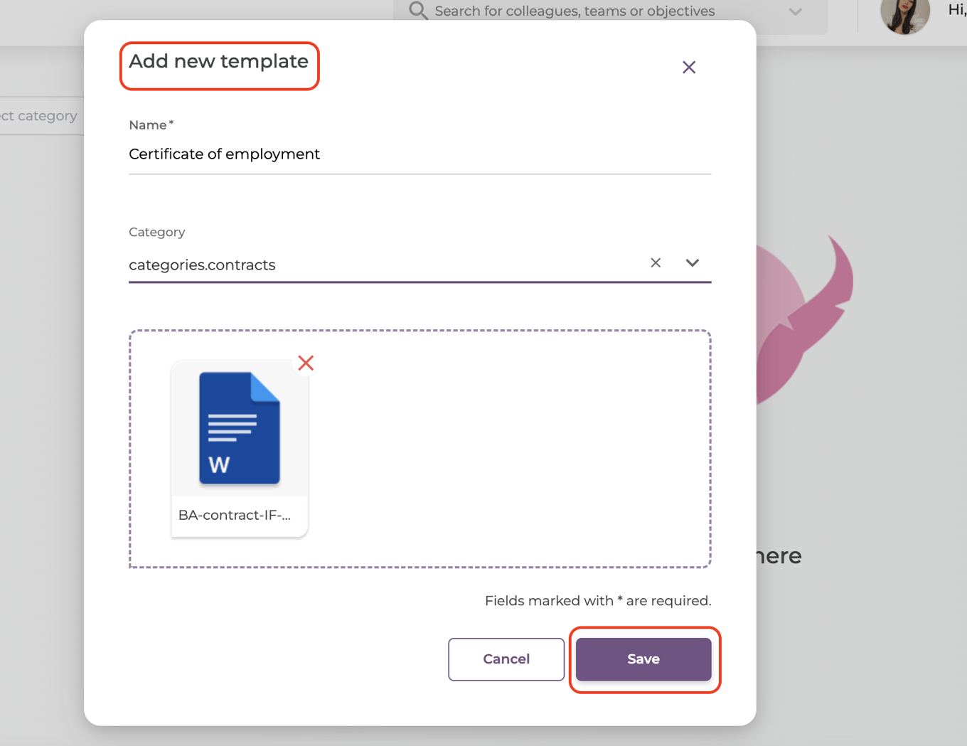 How to set-up document templates